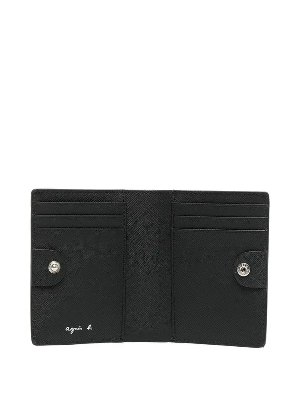 AGNES B. Bi-fold Leather Cardholder - Black