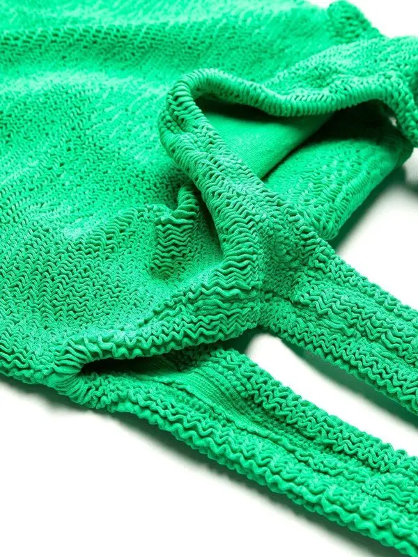 Hunza G Crinkle-finish Backless One-piece - Green