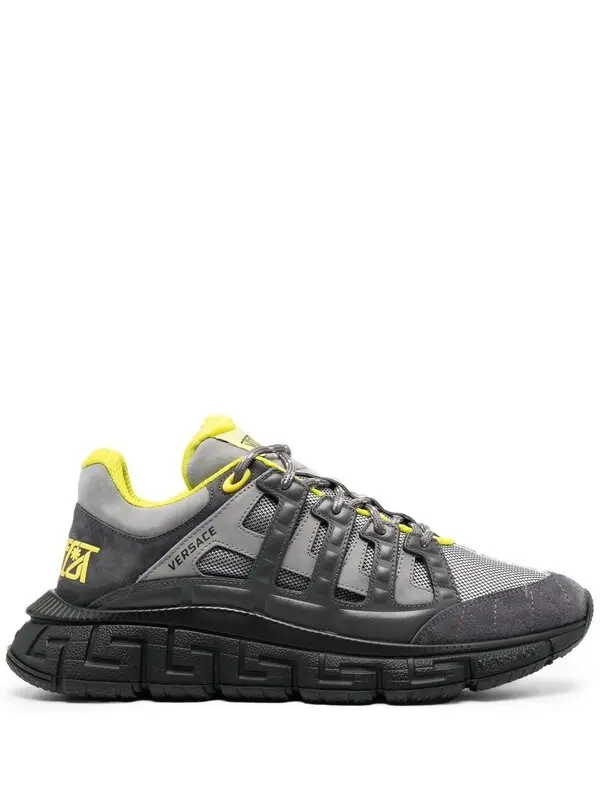 Versace Greca Panelled Slip-on Sneakers - Grey