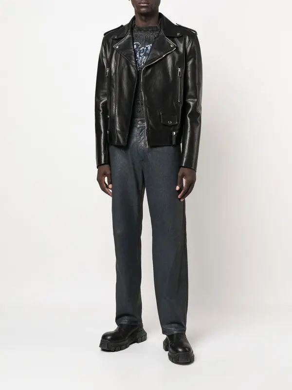 DIESEL® Lambskin Straight-leg Trousers