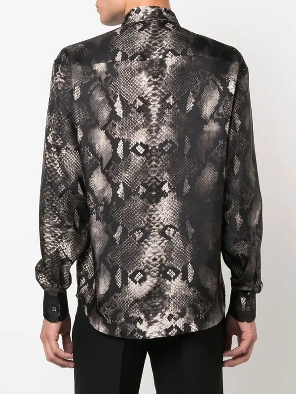 Roberto Cavalli Snakeskin-print Silk Shirt