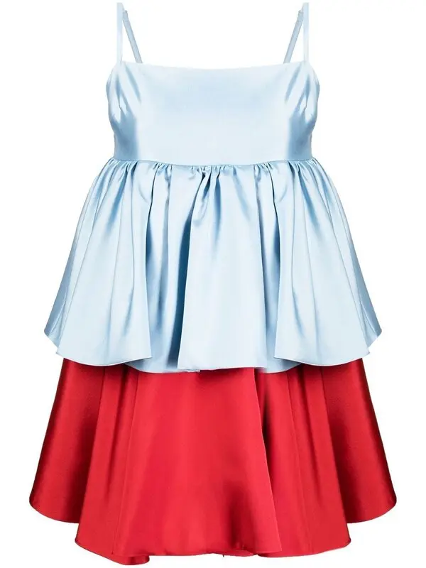 MACGRAW Conversation Tiered Mini Dress - Blue