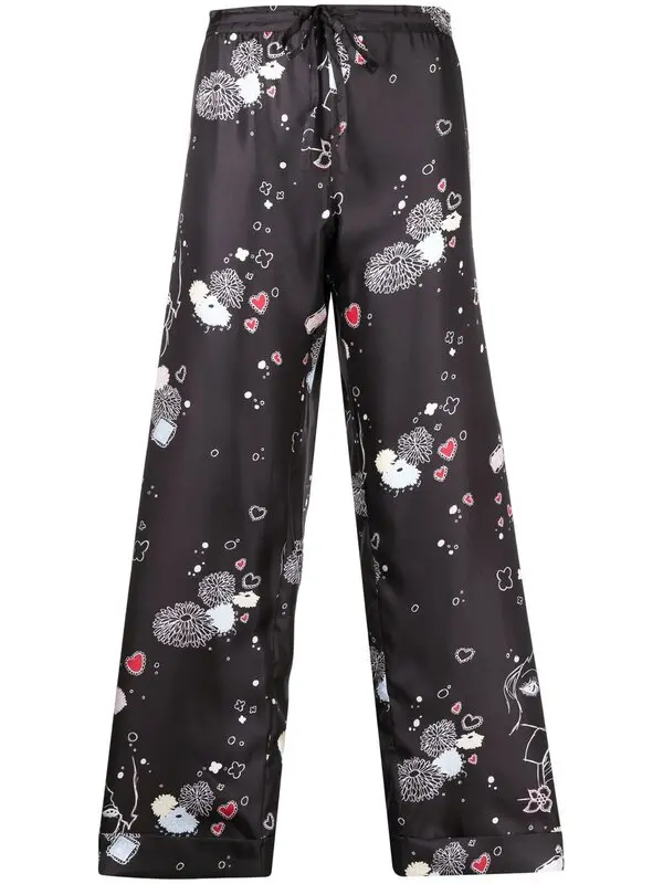MACGRAW Drawstring Loose-fit Trousers - Black
