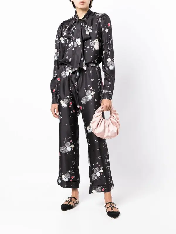 MACGRAW Drawstring Loose-fit Trousers - Black