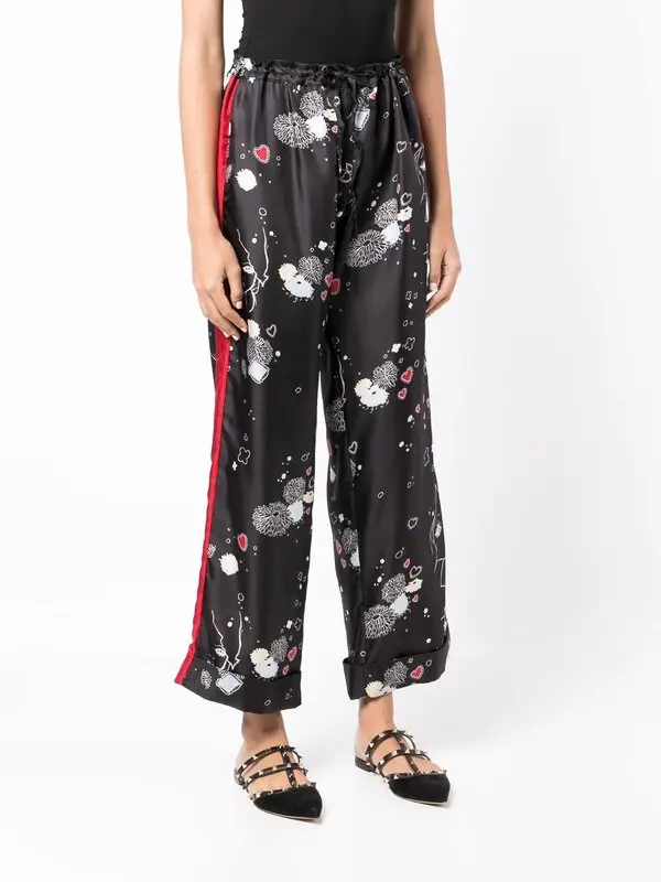MACGRAW Drawstring Loose-fit Trousers - Black