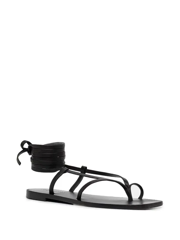 A.emery Nolan Leather Wrap Sandals - Black