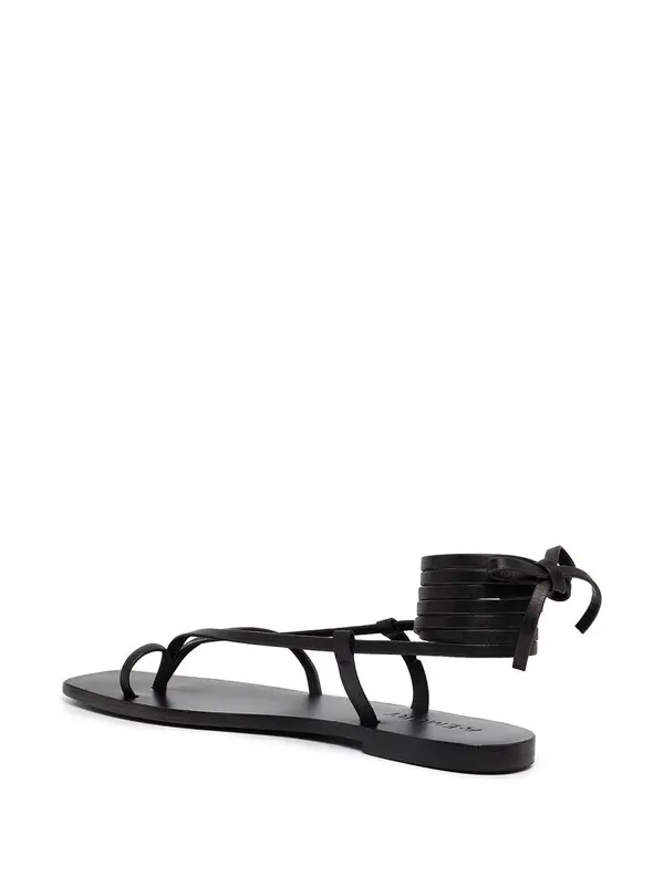 A.emery Nolan Leather Wrap Sandals - Black