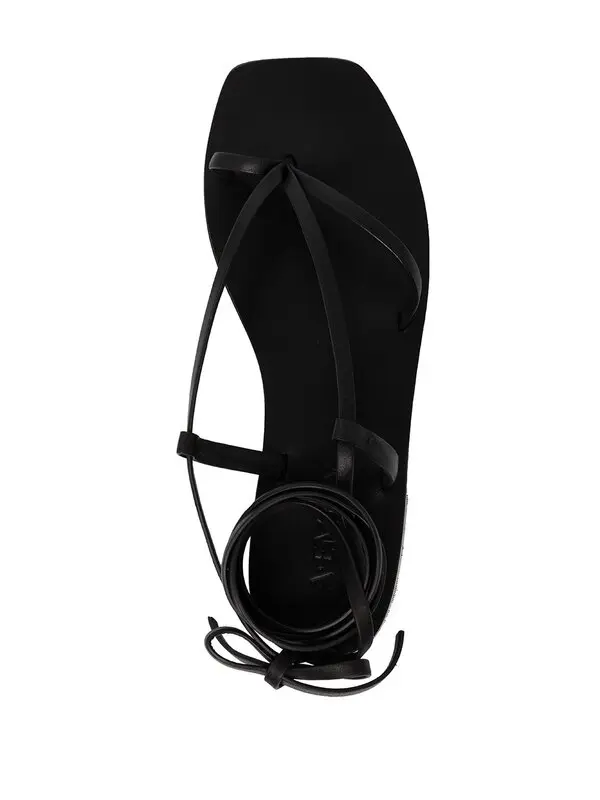 A.emery Nolan Leather Wrap Sandals - Black