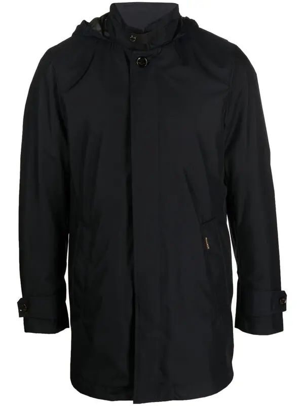 MOORER Duca-gf Hooded Coat - Blue