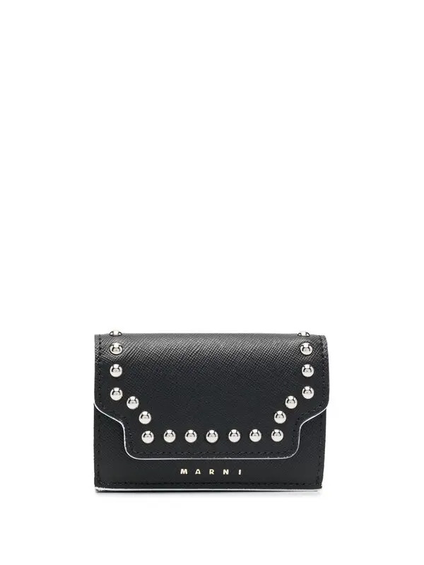Marni Stud-embellished Tri-fold Wallet - Black