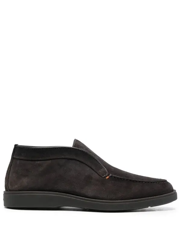 Santoni Round Toe Ankle Boots - Brown