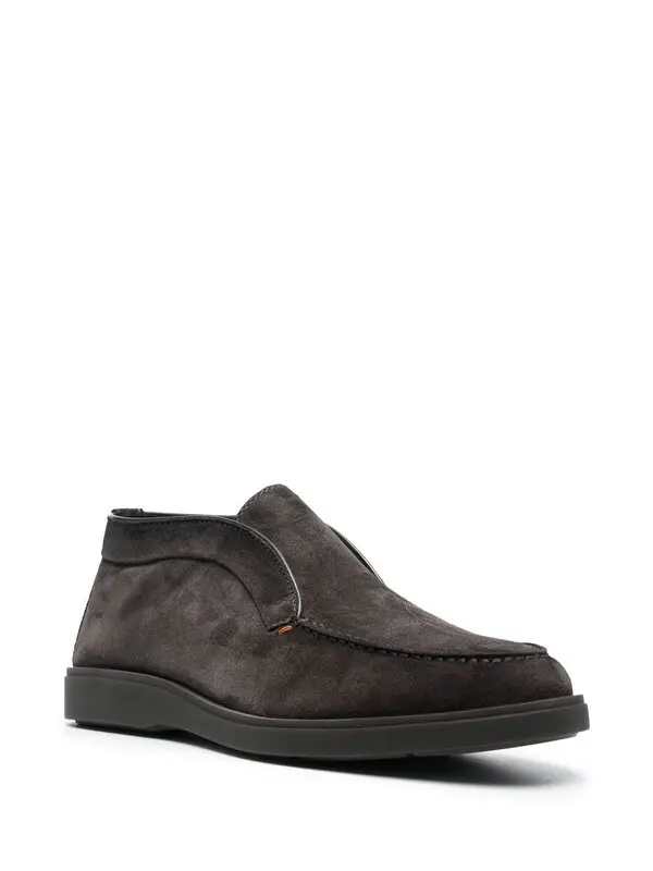 Santoni Round Toe Ankle Boots - Brown