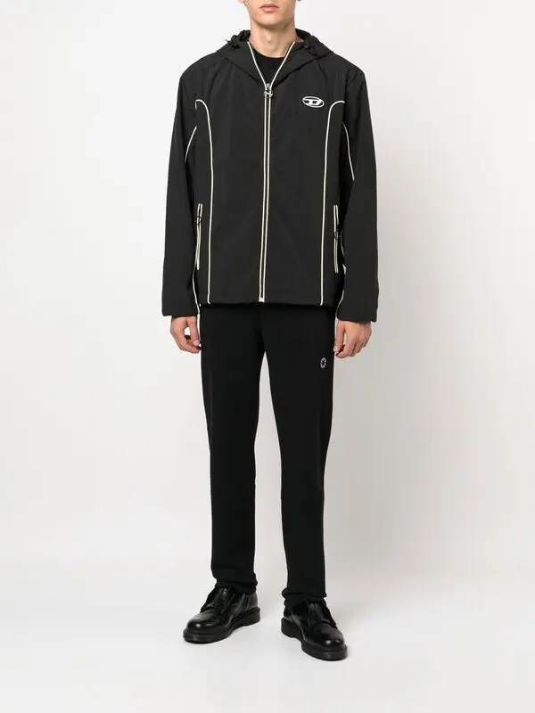 DIESEL® J-hives Logo-appliqué Windbreaker - Black
