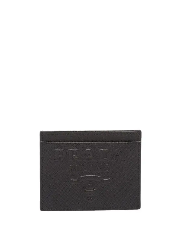 Prada Embossed-logo Cardholder - Black