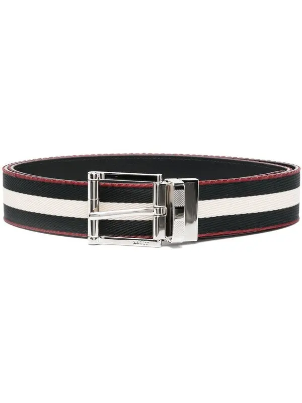 Bally Striped Buckle-fastening Belt
