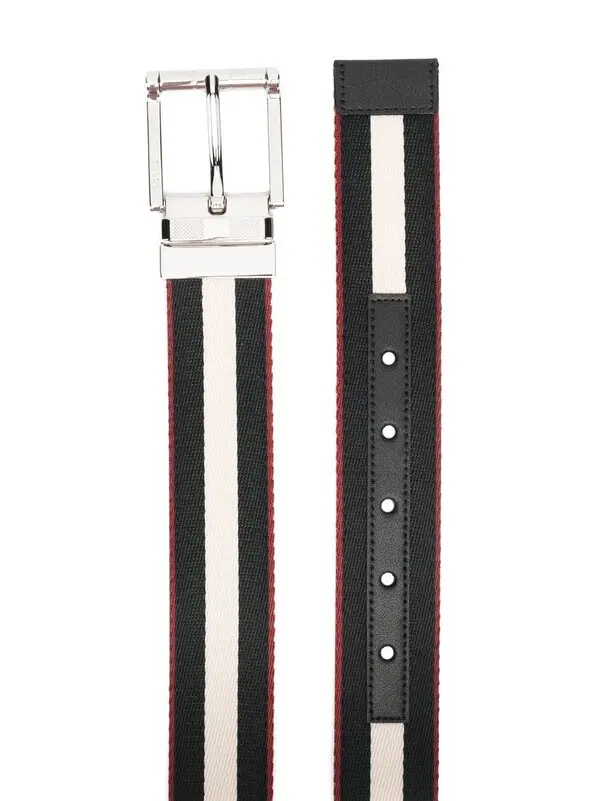 Bally Striped Buckle-fastening Belt