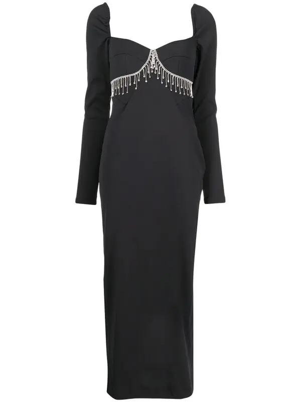 ANOUKI Rhinestone-trim Low-back Dress