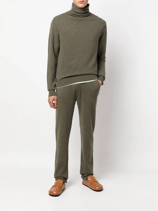 Extreme Cashmere Fine-knit Straight-leg Trousers - Green