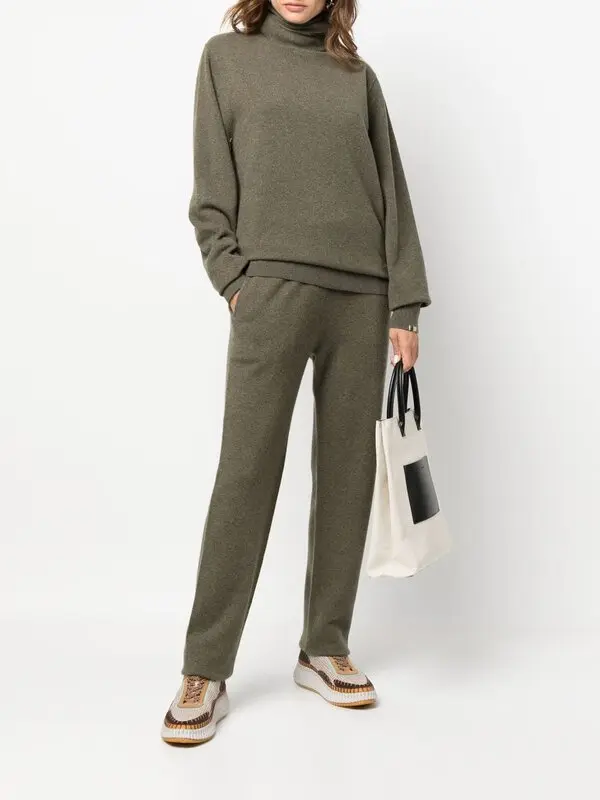 Extreme Cashmere Fine-knit Straight-leg Trousers - Green