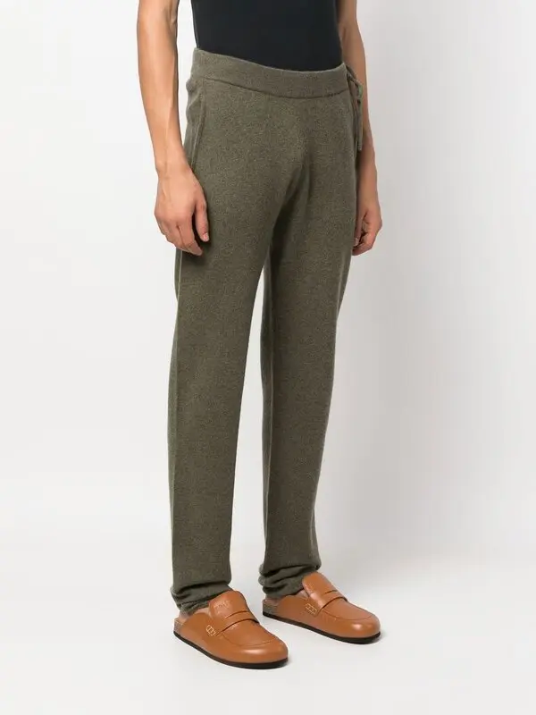 Extreme Cashmere Fine-knit Straight-leg Trousers - Green