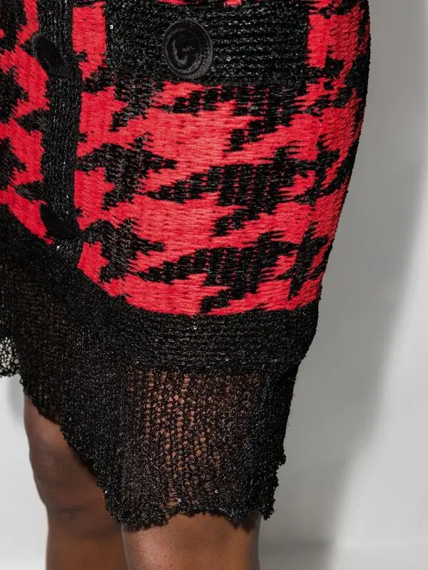 Balmain Houndstooth Knitted Miniskirt