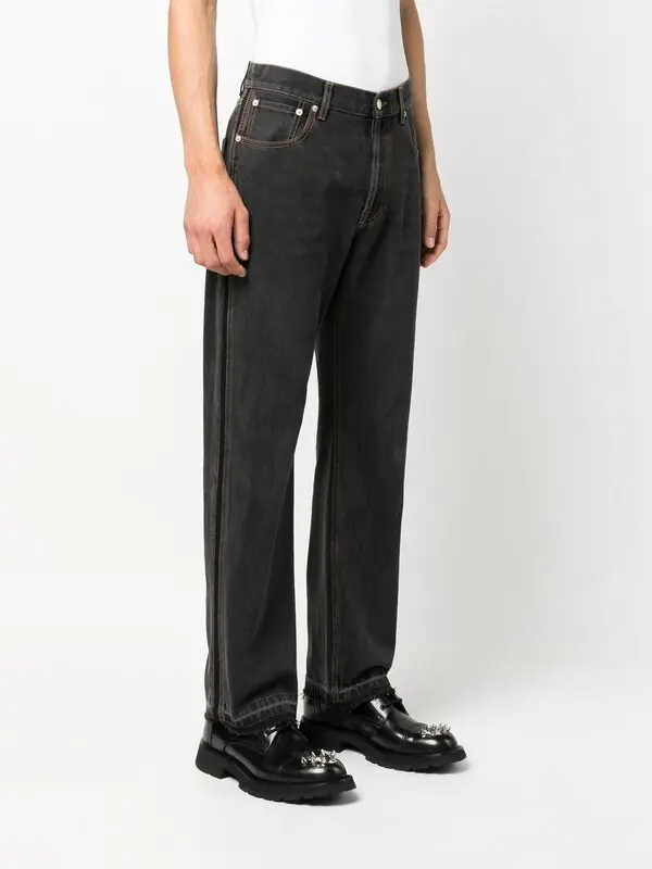 Alexander McQueen Side Stripe Straight-leg Jeans