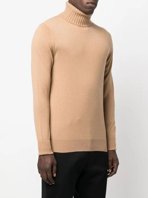 BALLANTYNE Roll-neck Fine Knit Jumper - Neutrals