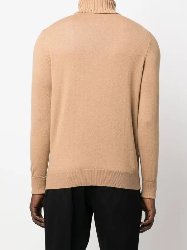 BALLANTYNE Roll-neck Fine Knit Jumper - Neutrals