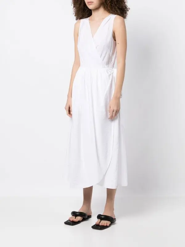 Vince Sleeveless Wrap Midi Dress