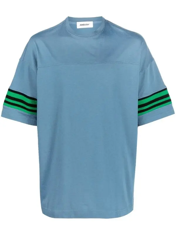 AMBUSH Logo-patch Stripe Detail T-shirt