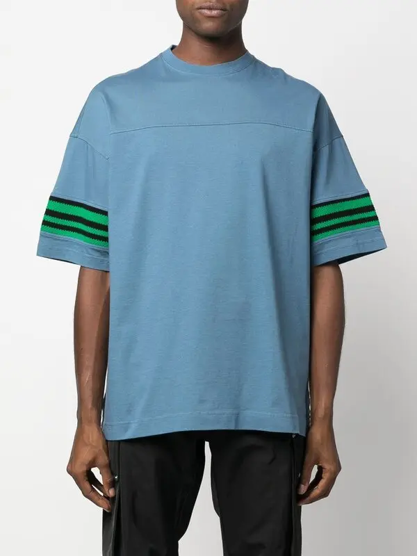 AMBUSH Logo-patch Stripe Detail T-shirt