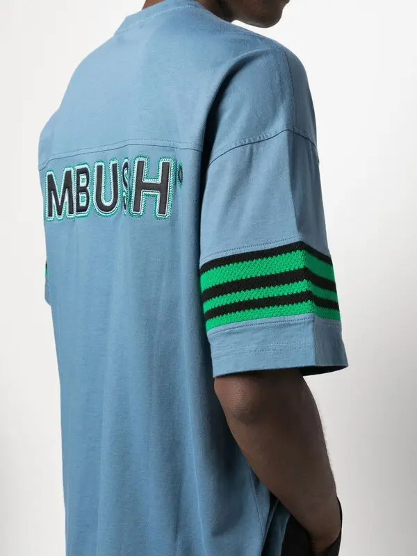 AMBUSH Logo-patch Stripe Detail T-shirt