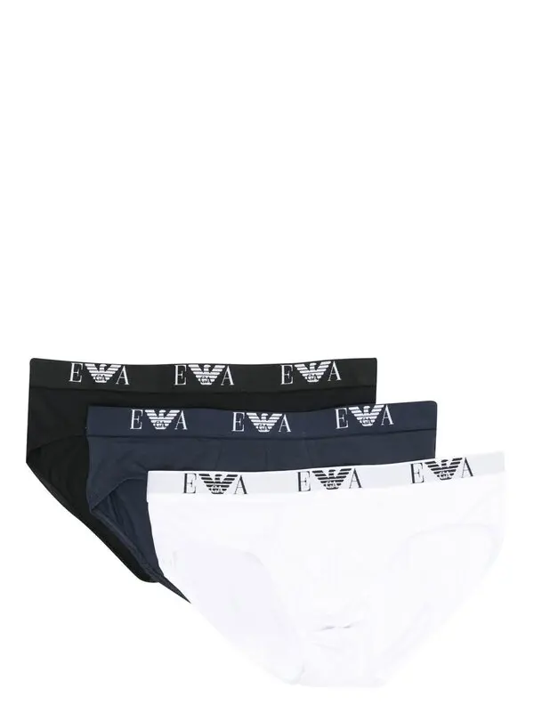 Emporio Armani Logo-band Set Of Three Briefs - White