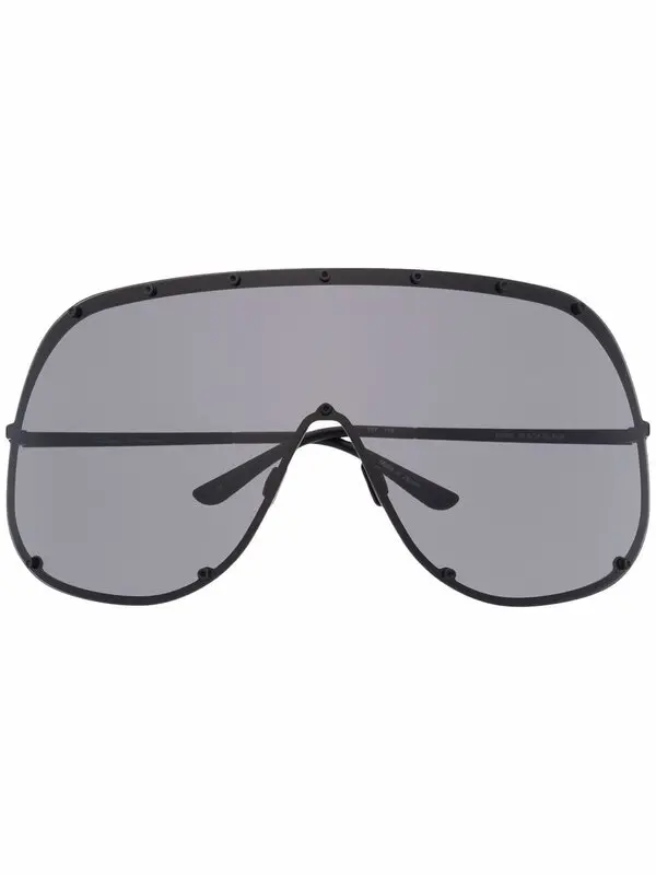 Rick Owens Oversized Shield-frame Sunglasses - Black