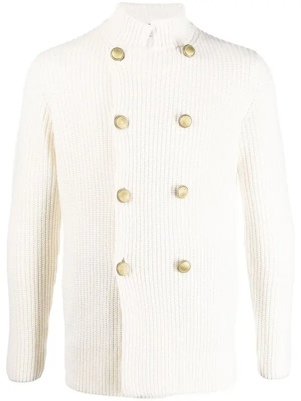 Brunello Cucinelli Double-breasted Knitted Cardigan - White