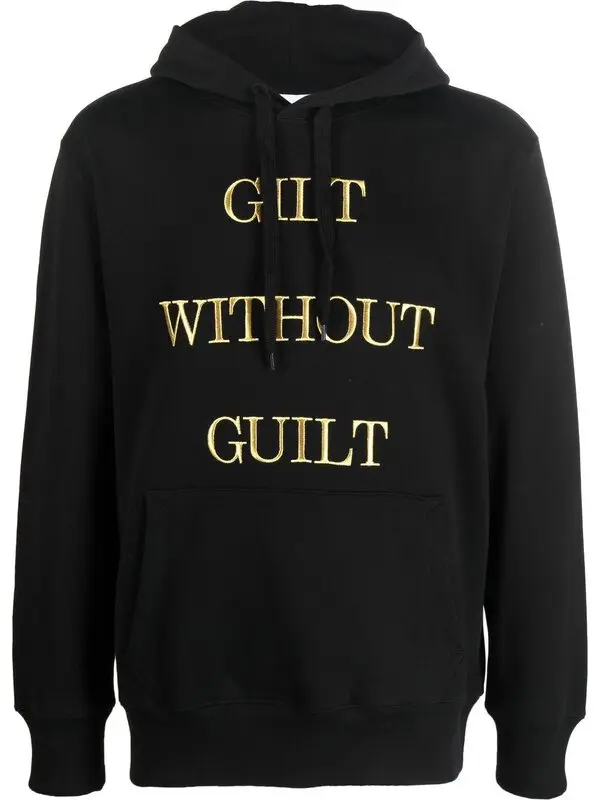 Moschino Embroidered Slogan Hoodie