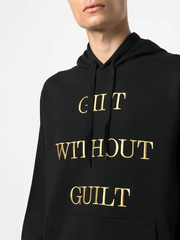 Moschino Embroidered Slogan Hoodie