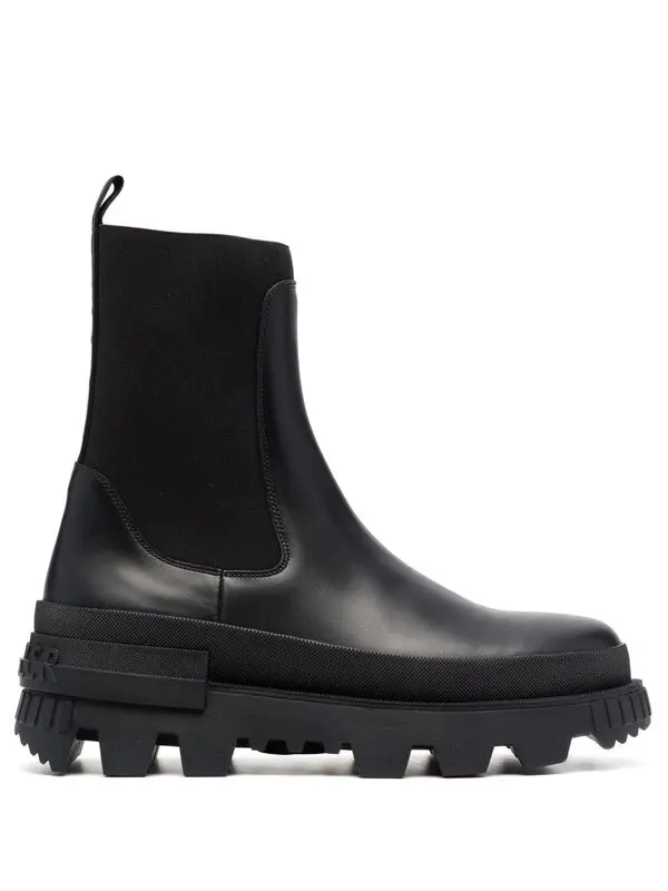 Moncler Leather Chelsea Boots