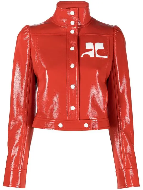 COURREGES Vinyl Reedition Cropped Jacket - Red