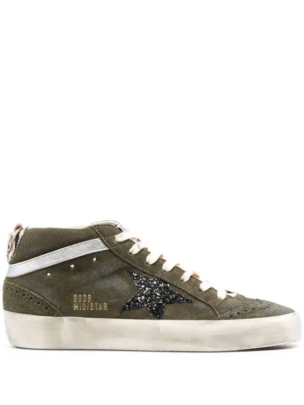 GOLDEN GOOSE Mid Star High-top Sneakers - Green