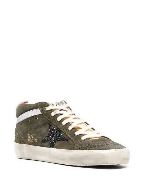 GOLDEN GOOSE Mid Star High-top Sneakers - Green