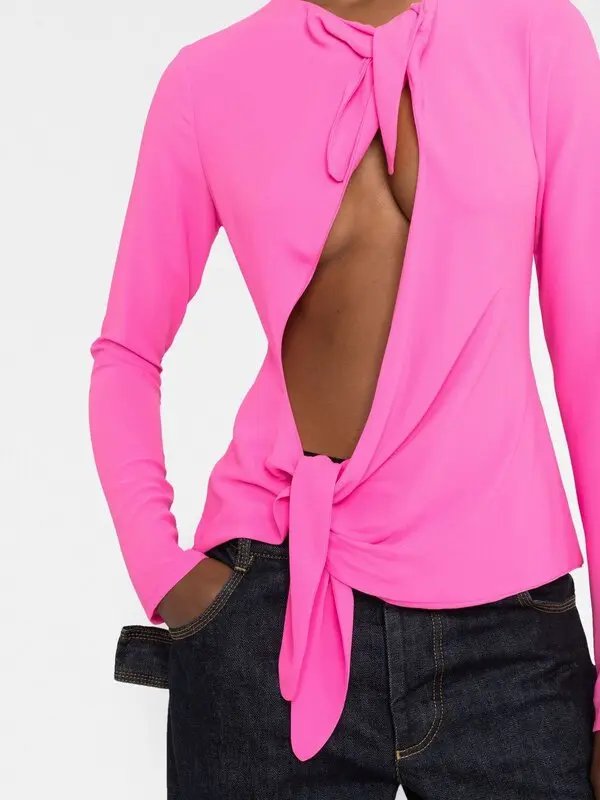 Attico Zelda Tie-front Blouse
