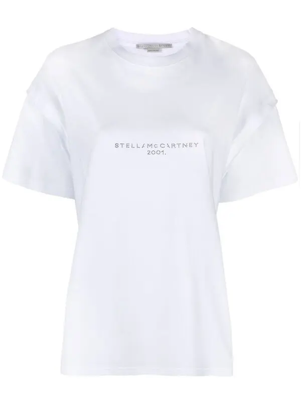 Stella McCartney Sequin-embellished Logo T-shirt - White
