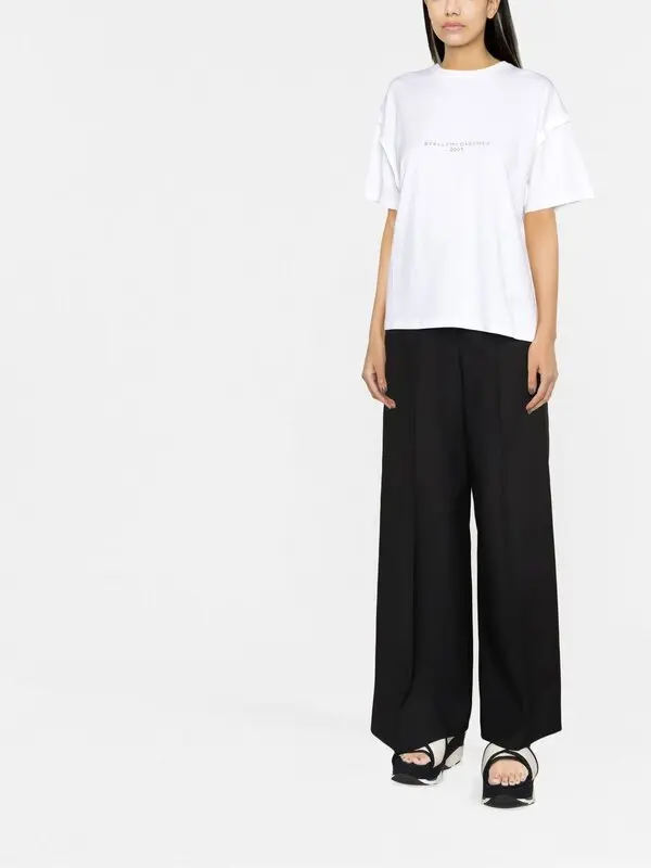 Stella McCartney Sequin-embellished Logo T-shirt - White