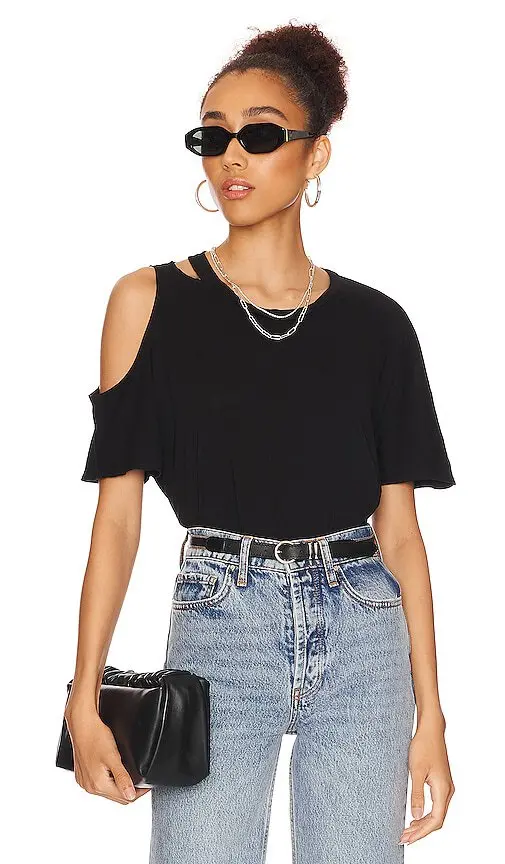 Michael Lauren Verdugo Crew Neck Tee With Cutout