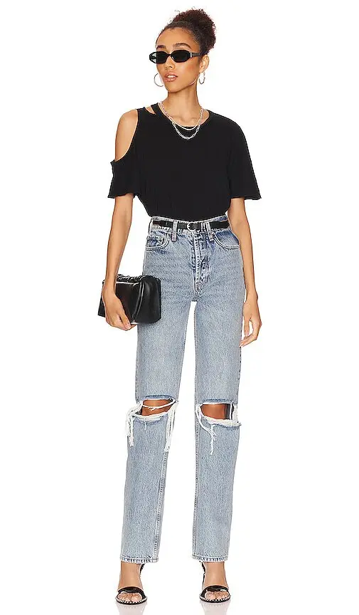 Michael Lauren Verdugo Crew Neck Tee With Cutout