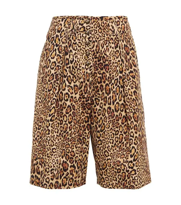Etro Leopard-print Denim Shorts