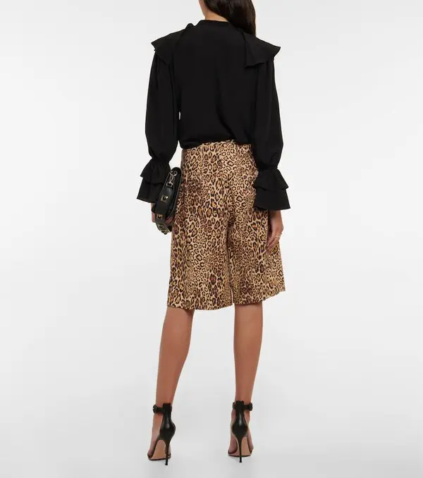 Etro Leopard-print Denim Shorts