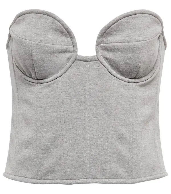 Magda Butrym Cotton-blend Jersey Bustier - Grey