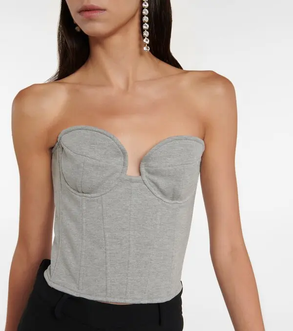Magda Butrym Cotton-blend Jersey Bustier - Grey